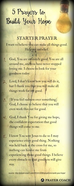 5 Prayers to Build Your Hope - prayer coach